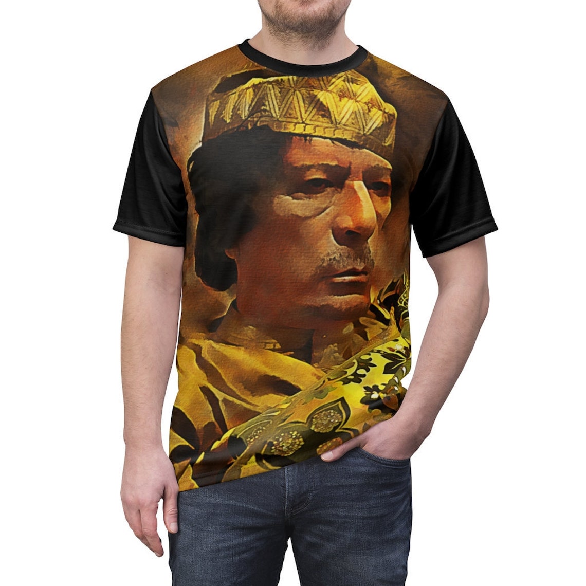 Muammar Gaddafi Shirt Libya T-Shirt Sublimated All Over Print | Etsy
