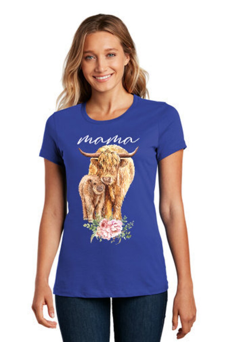 Mama Cow Shirt Mom Birthday T-Shirt Cute Cow and Calf Gift | Etsy