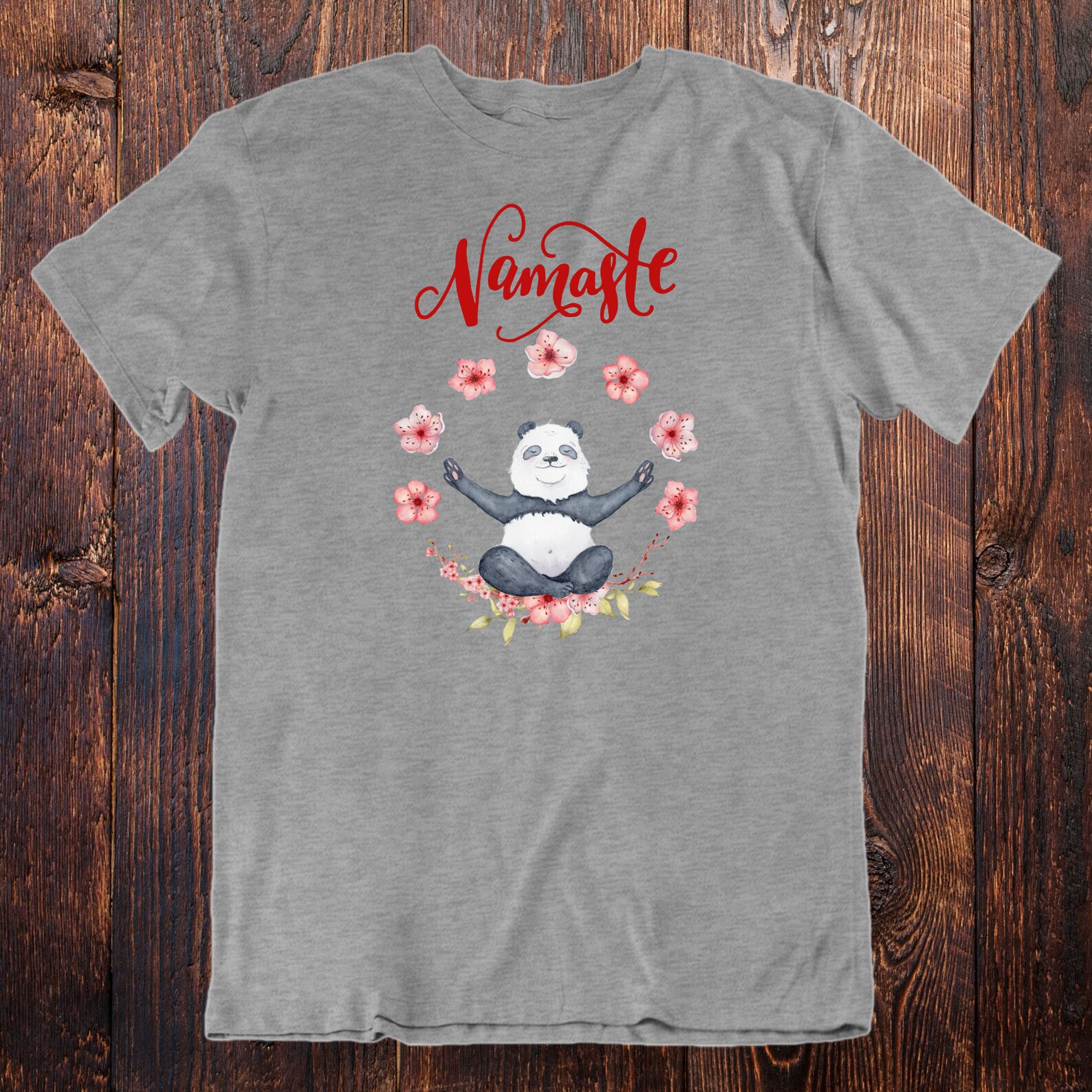 Yoga Namaste Shirt Panda Bear Lotus Pose Yogi Meditation Tshirt Om Yoga ...