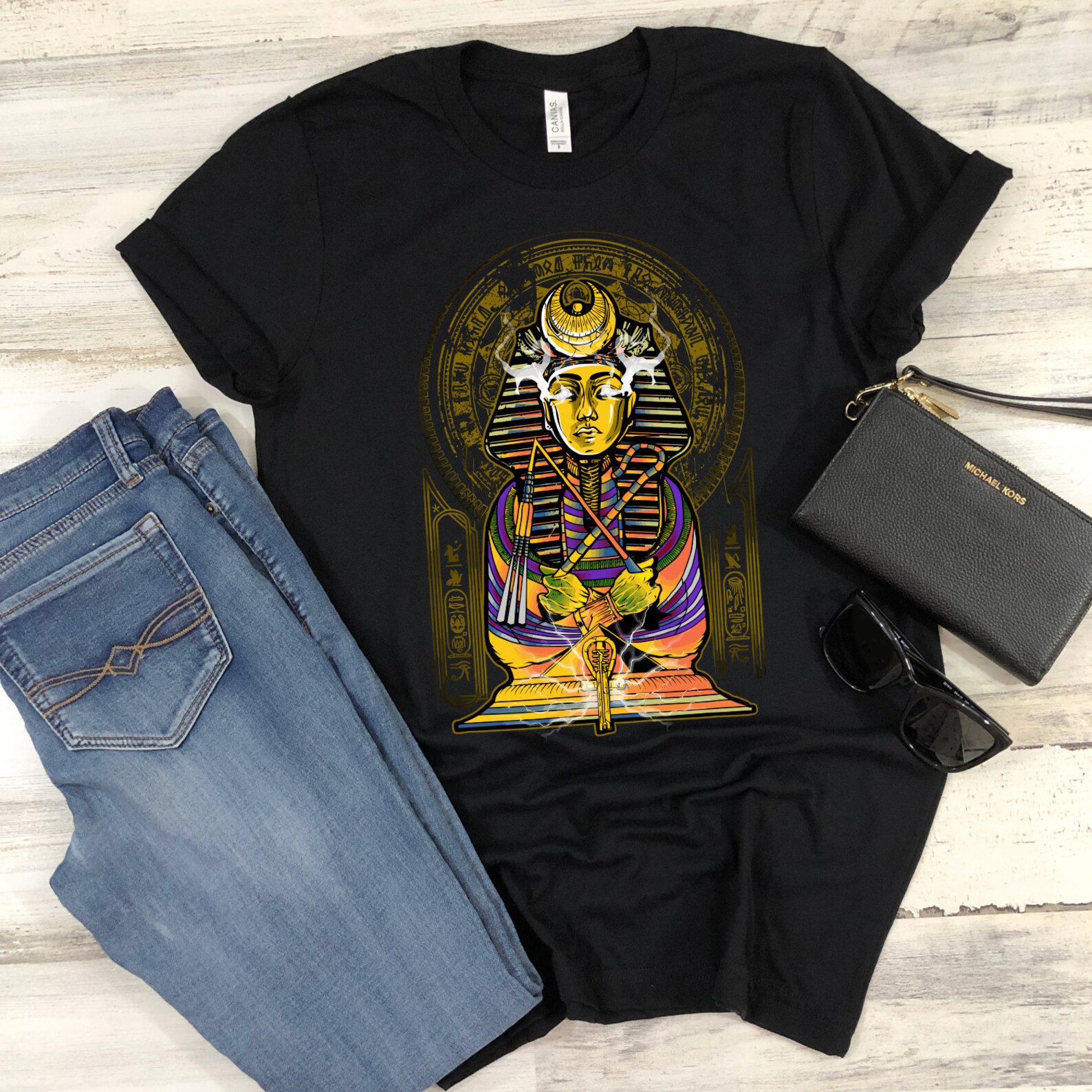 Pharaoh Shirt Colorful Ancient Egypt T-shirt Graphic Distressed Hipster ...