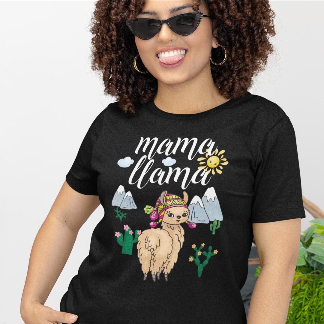 MAMA LLAMA Shirt Mom Llama Tshirt Mother's Day Gift Mommy Life T-shirt ...