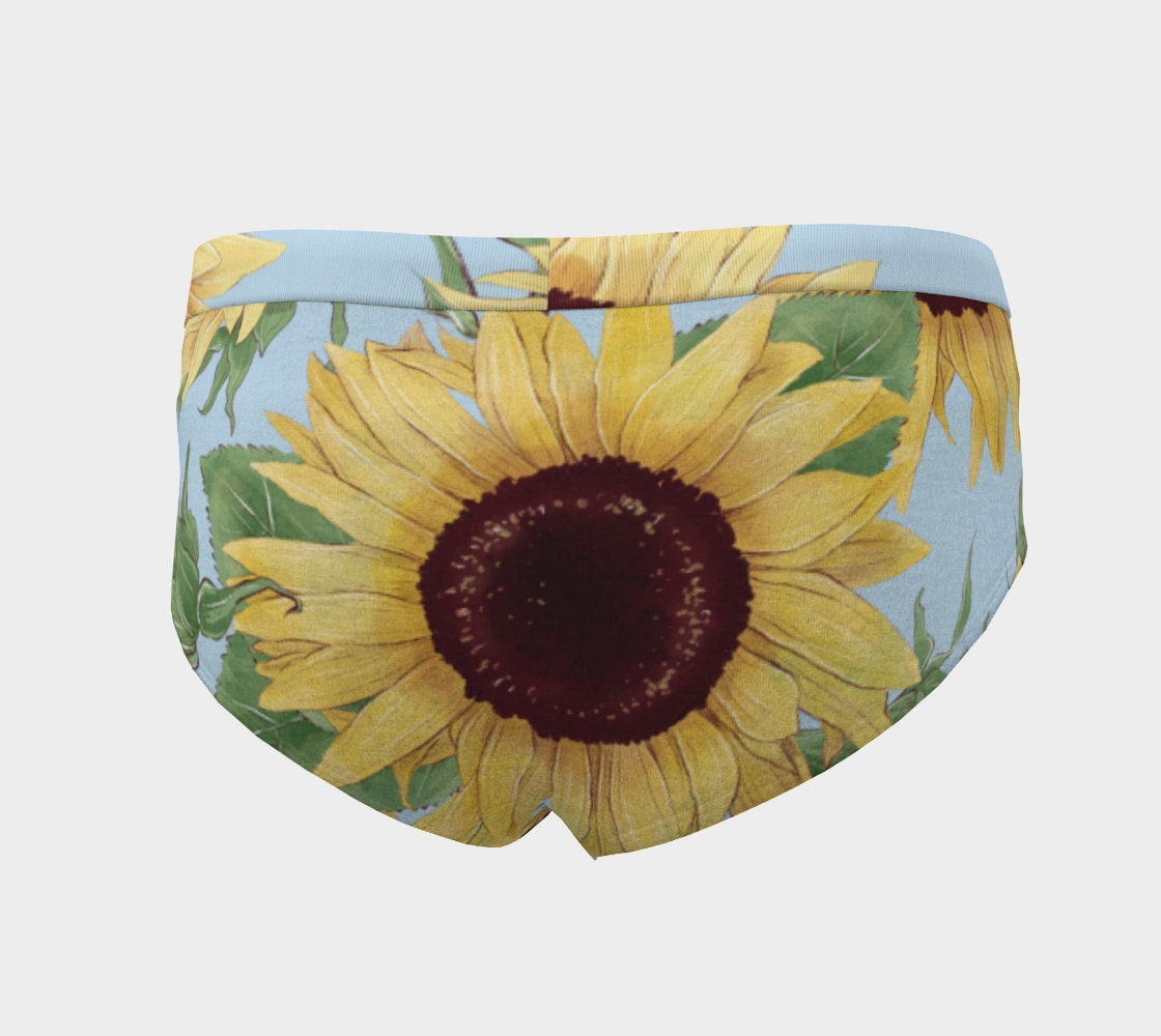 Sunflowers Cheeky Briefs Floral Undies Panty Eco Printed Women - Etsy