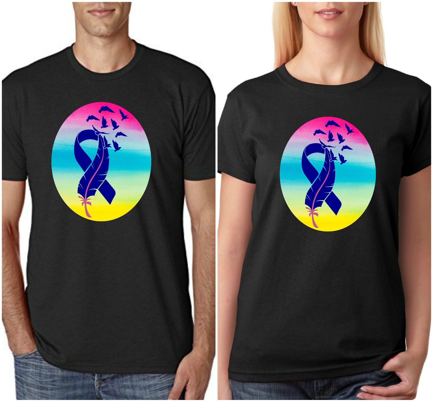 Colon Cancer Shirt Awareness Ribbon Graphic T-shirt Vintage Retro Bowel ...