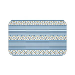 Fisherman Aesthetic Bath Mat Sardines Nautical Stripes Bathroom Mat ...