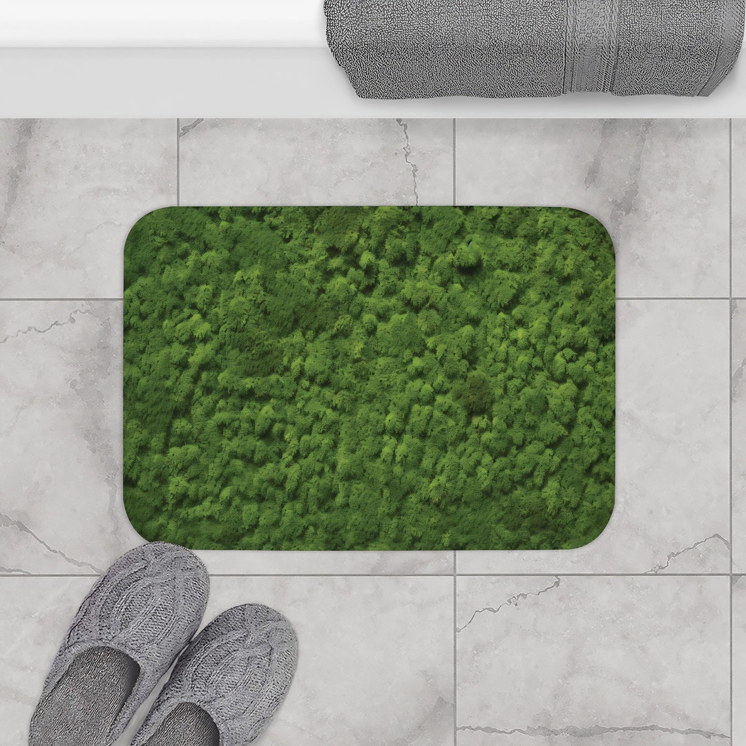 Moss Bath Mat Green Cottagecore Bathroom Mat Nature Lover Moss Bathroom ...