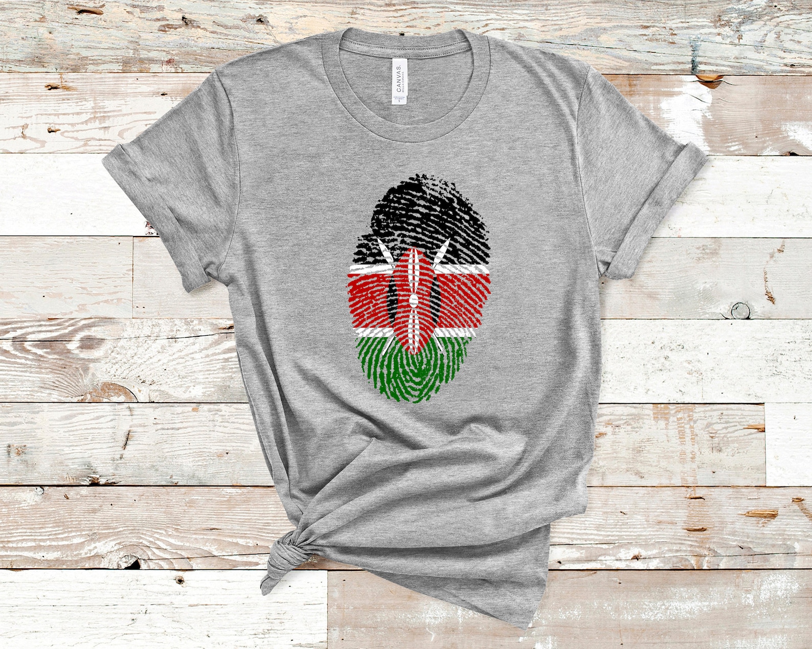 Kenya Shirt Kenyan Flag Fingerprint T-shirt Vintage Retro - Etsy