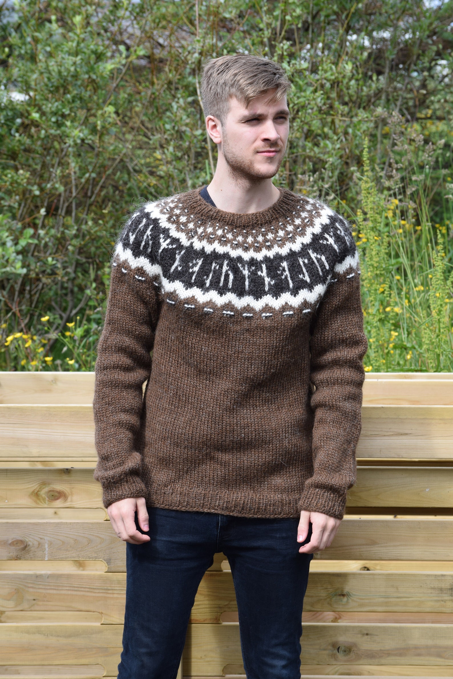 Traditional Sweater With Rune Pattern | Etsy