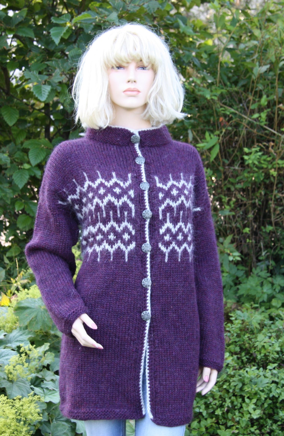 Handknitted Wool Cardigan - Etsy