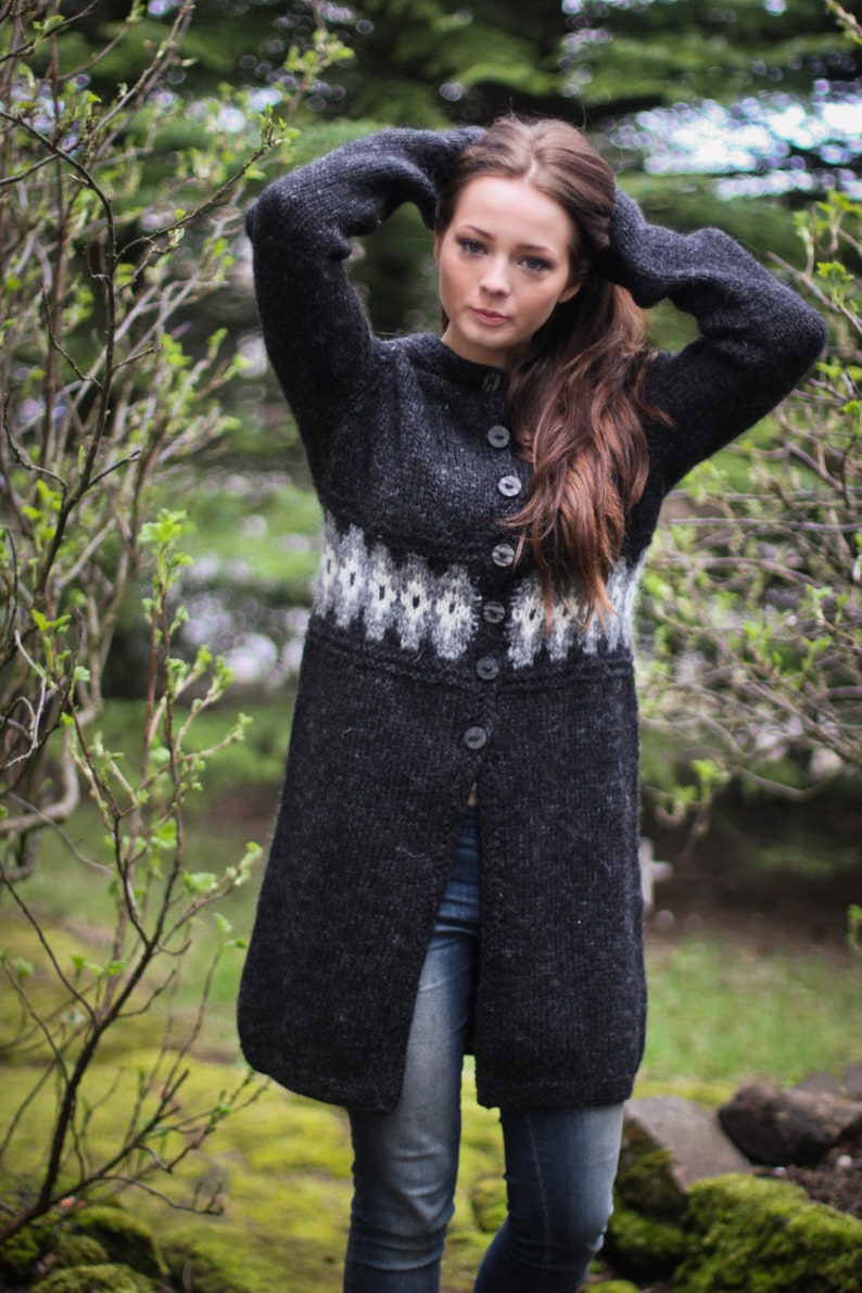 Handknitted Design Cardigan From 100% Icelandic Wool - Etsy