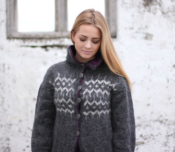 Handknitted Wool Cardigan - Etsy