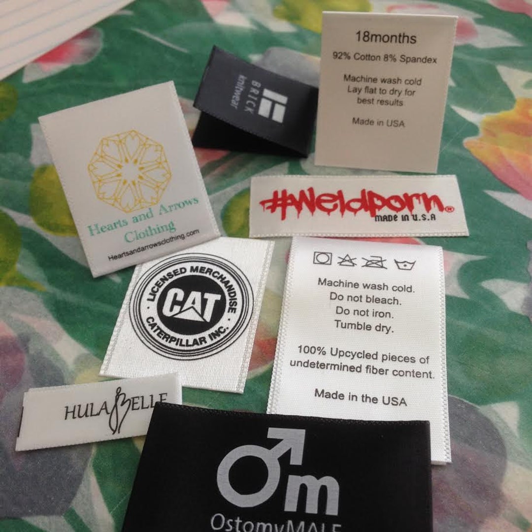 500 SILK SCREENED SATIN Custom Printed Labels - Etsy