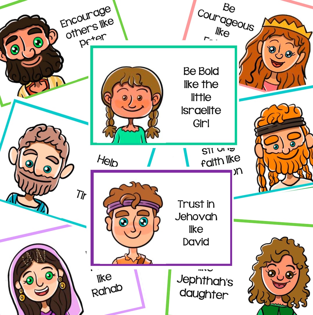JW Kids - Bible Character Encouragement Cards/notes - PDF - Etsy