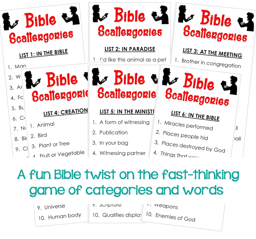 Bible Scattergories Printable Game: Christian Family Activity (digital ...