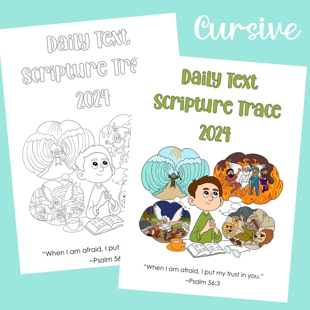 JW 2024 CURSIVE Daily Text Scripture Trace January December - Etsy