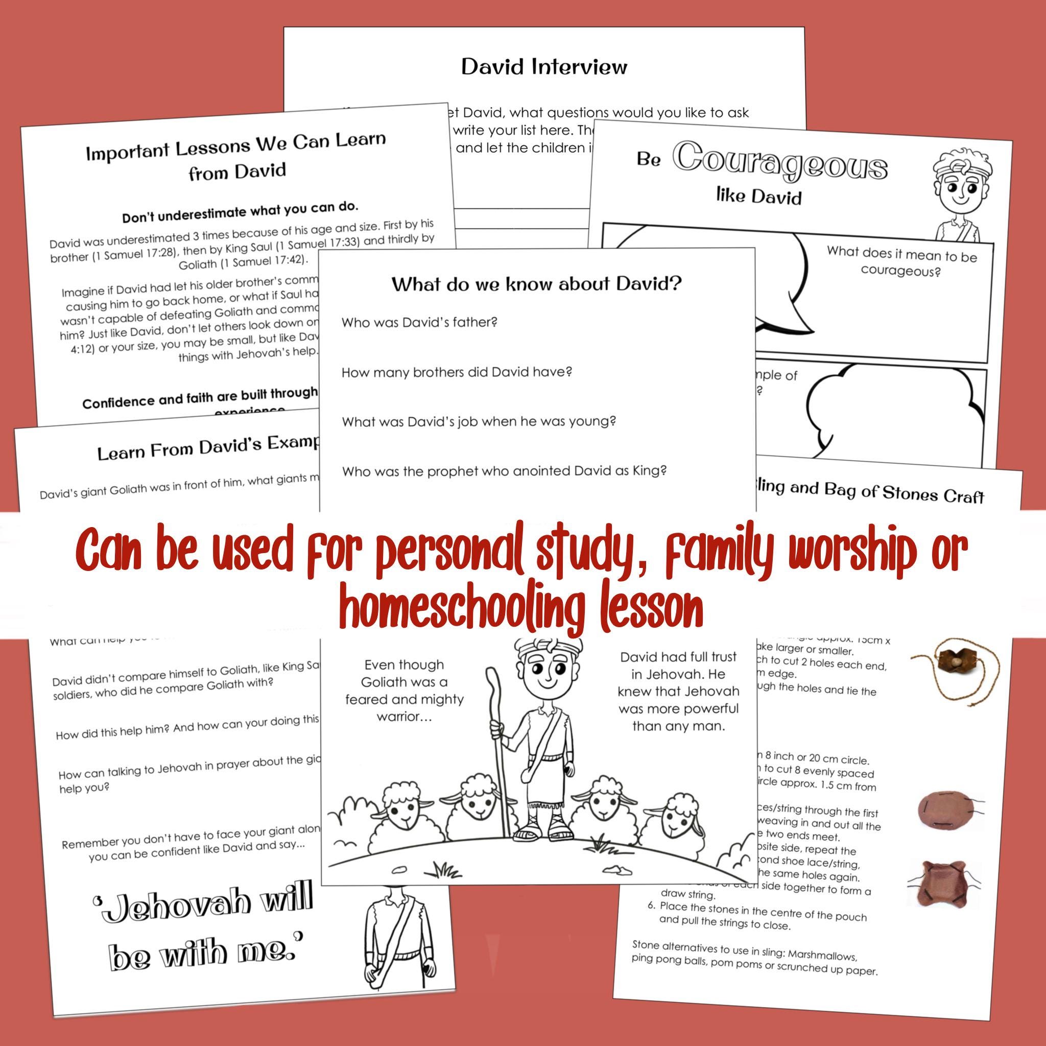 JW Kids - David and Goliath - Bible Character Activity Set - Digital ...