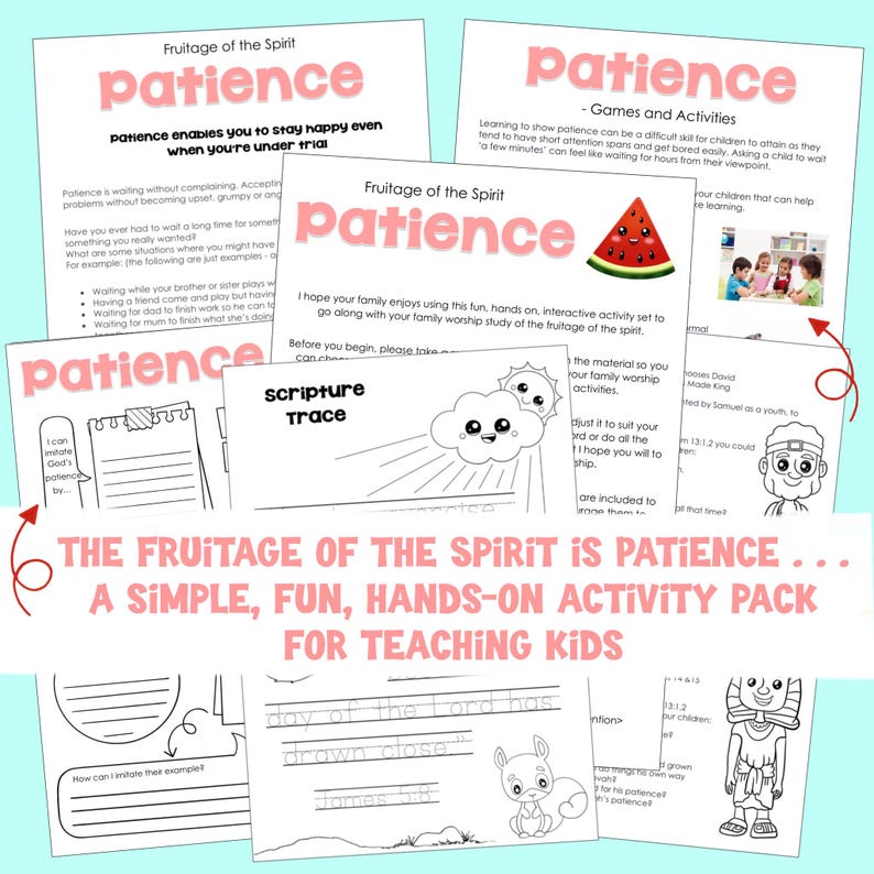 JW Kids PATIENCE Activity Set - Fruitage of the Spirit - Hands-on ...