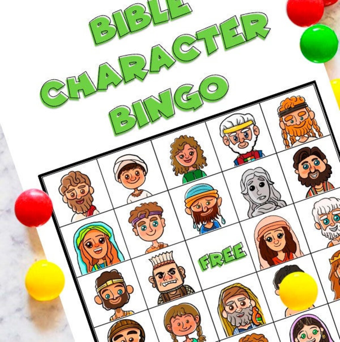 JW Kids Bible Character Bingo Game PDF Download - Etsy