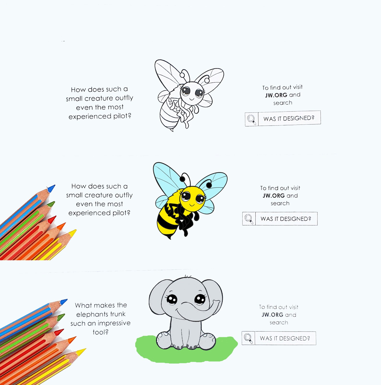 JW Kids Was It Designed Witnessing Envelope Printable Set 1 | Etsy