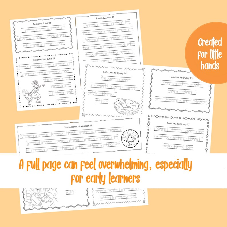 JW Kids 2026 Daily Text Scripture Trace | Bible Writing Practice | One ...