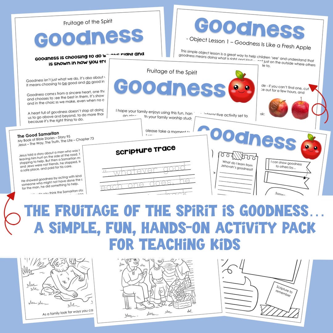 JW Kids GOODNESS Activity Set - Fruitage of the Spirit - Hands-on ...
