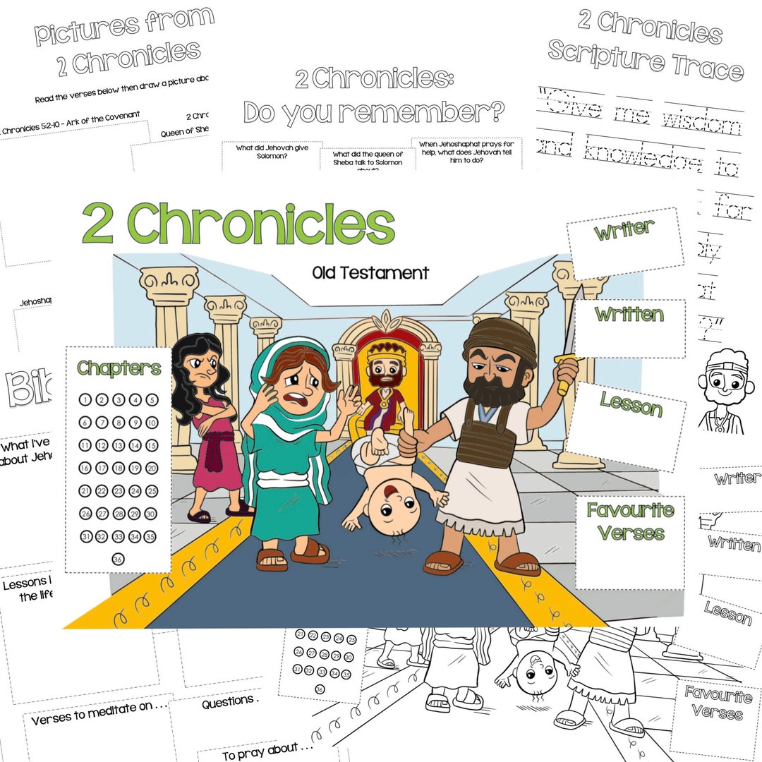 JW Kids Bible Activity - 2 CHRONICLES - PDF Download - Etsy