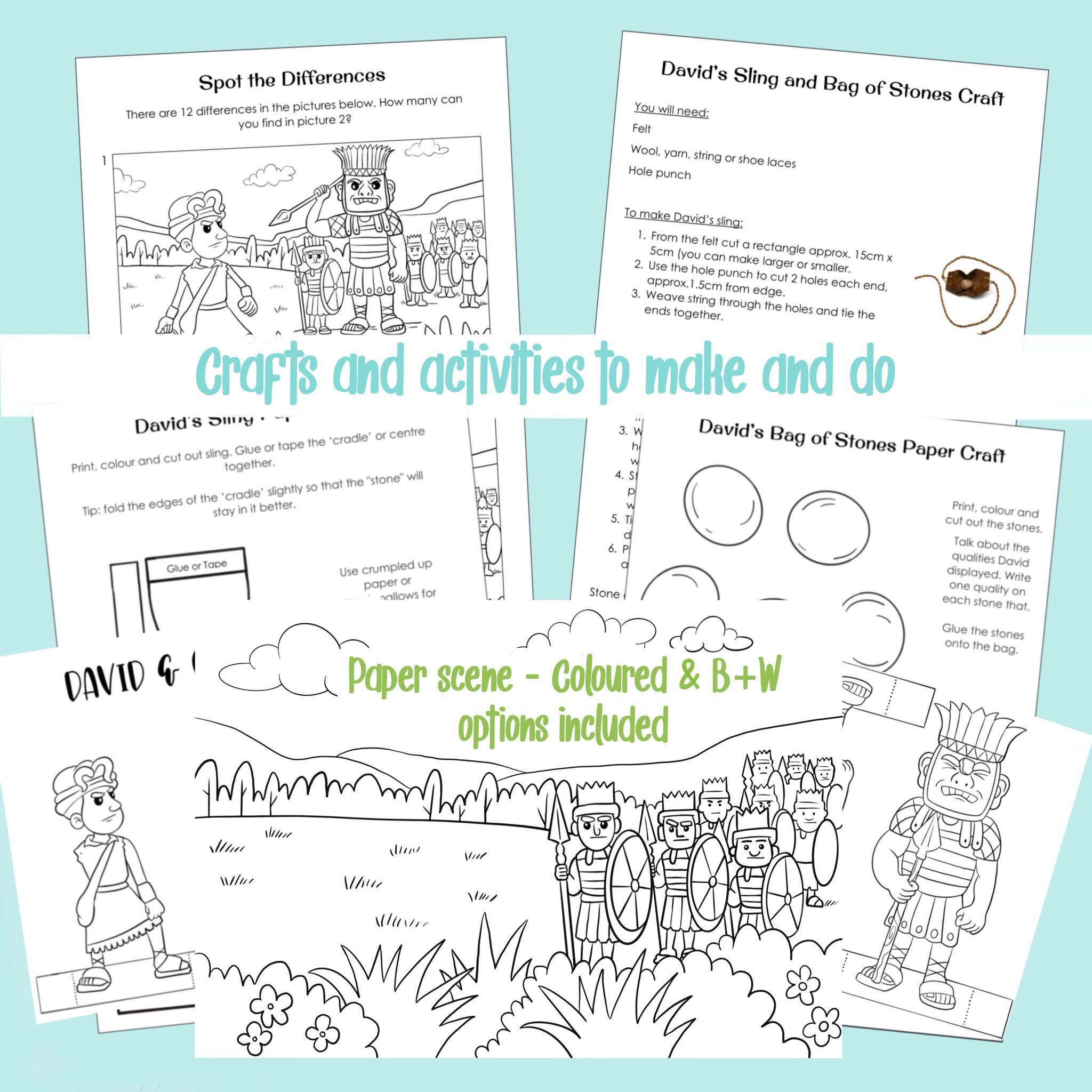 JW Kids - David and Goliath - Bible Character Activity Set - Digital ...