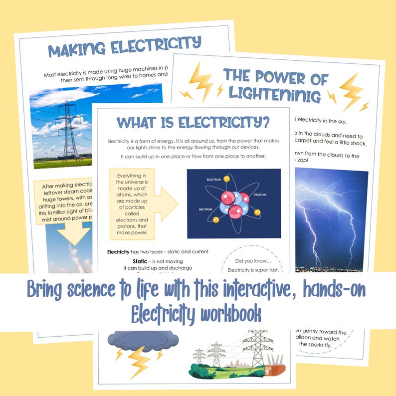 Electricity Science Workbook for JW Kids, Hands-on Activities, Science ...