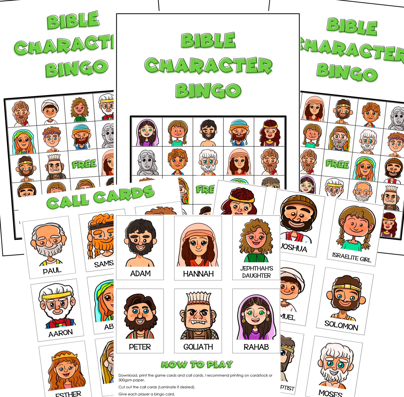 JW Kids Bible Character Bingo Game - PDF Download - Etsy
