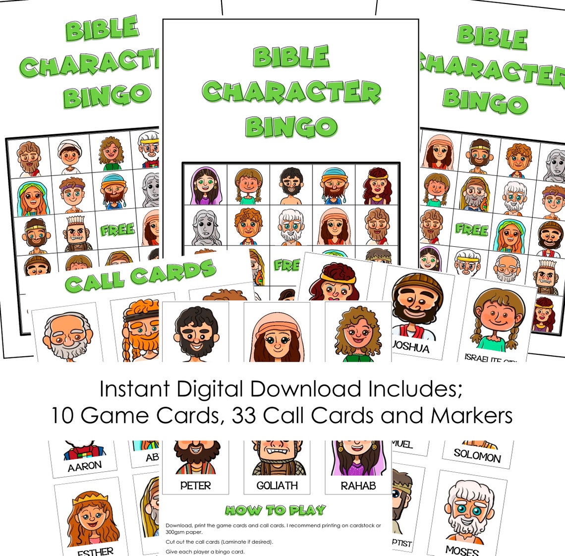 JW Kids Bible Character Bingo Game - PDF Download - Etsy