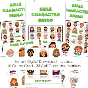 JW Game - Kids - Bible Character Bingo - PDF Download - Etsy
