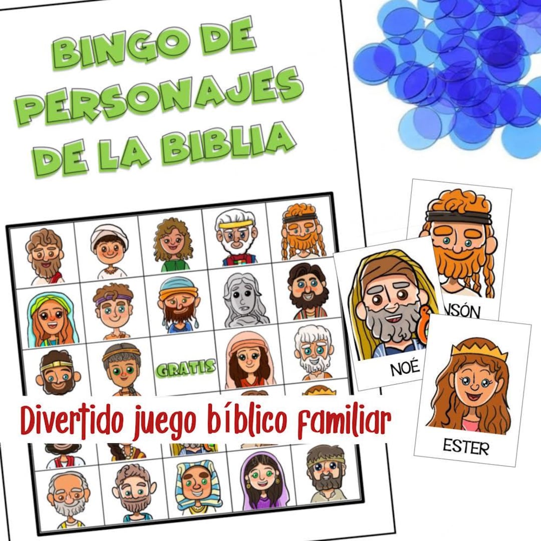 SPANISH - JW Kids - Bible Character Bingo Game - PDF Download - Etsy