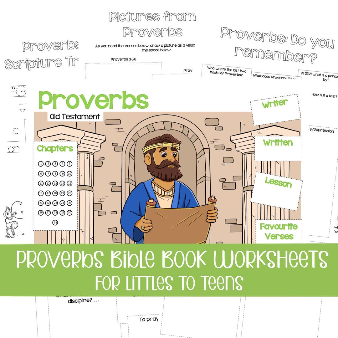 PROVERBS - JW Kids Bible Book Activity - Printable - Digital Download ...