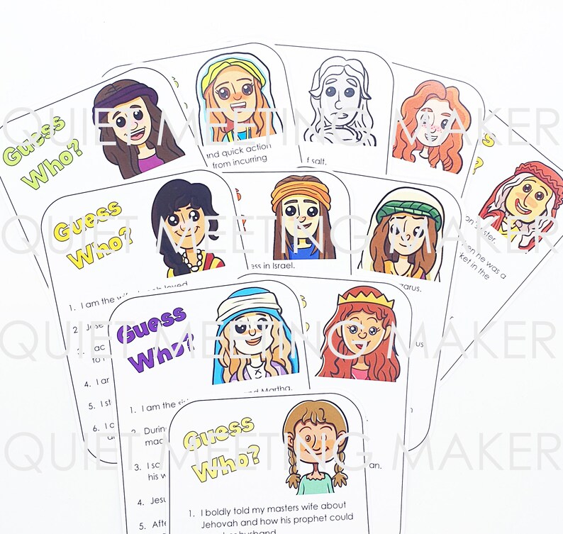 JW KIDS Bible Character Quiz Cards - Etsy