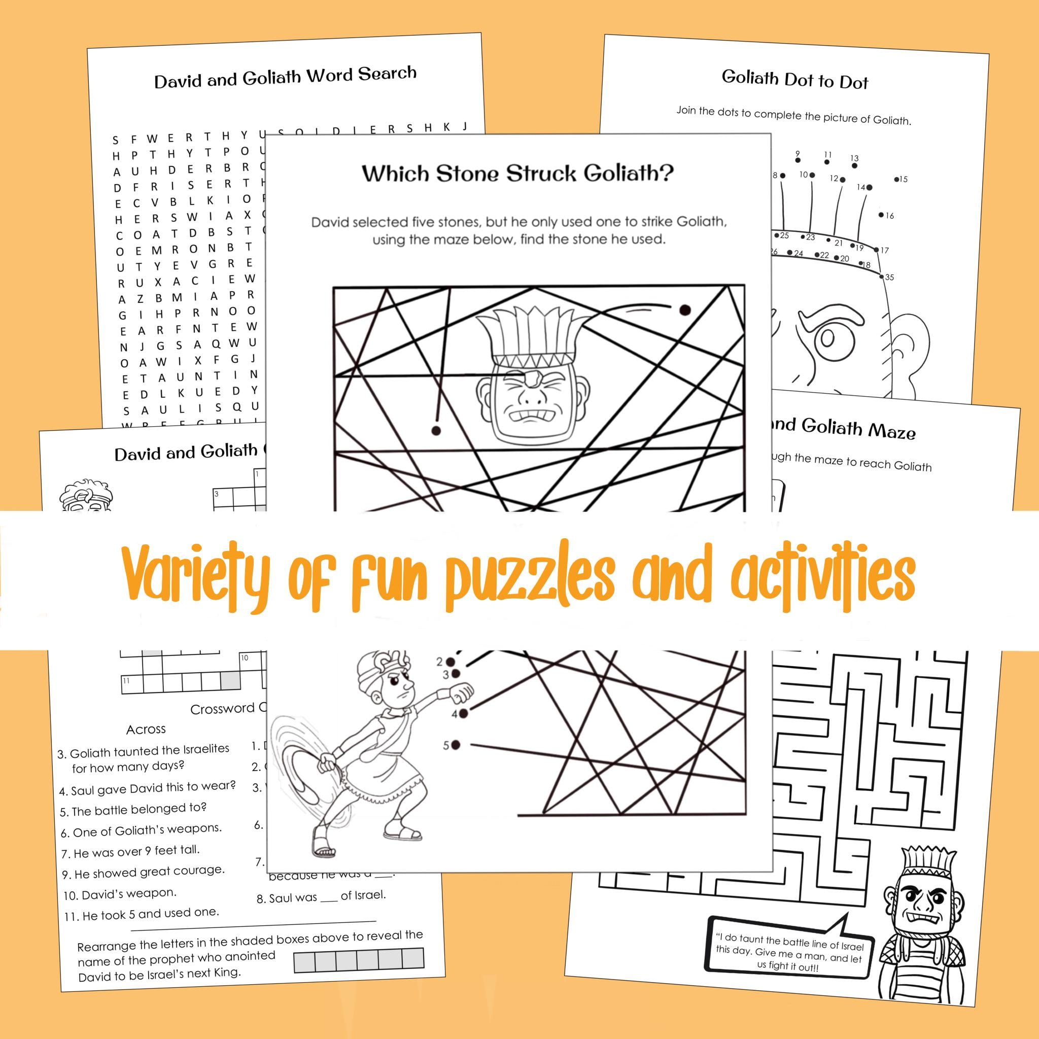 JW Kids - David and Goliath - Bible Character Activity Set - Digital ...