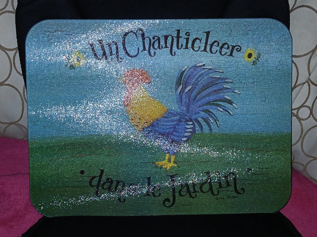 Julie Huber Rooster Dan's Le Jardin Glass Counter Saver - Etsy