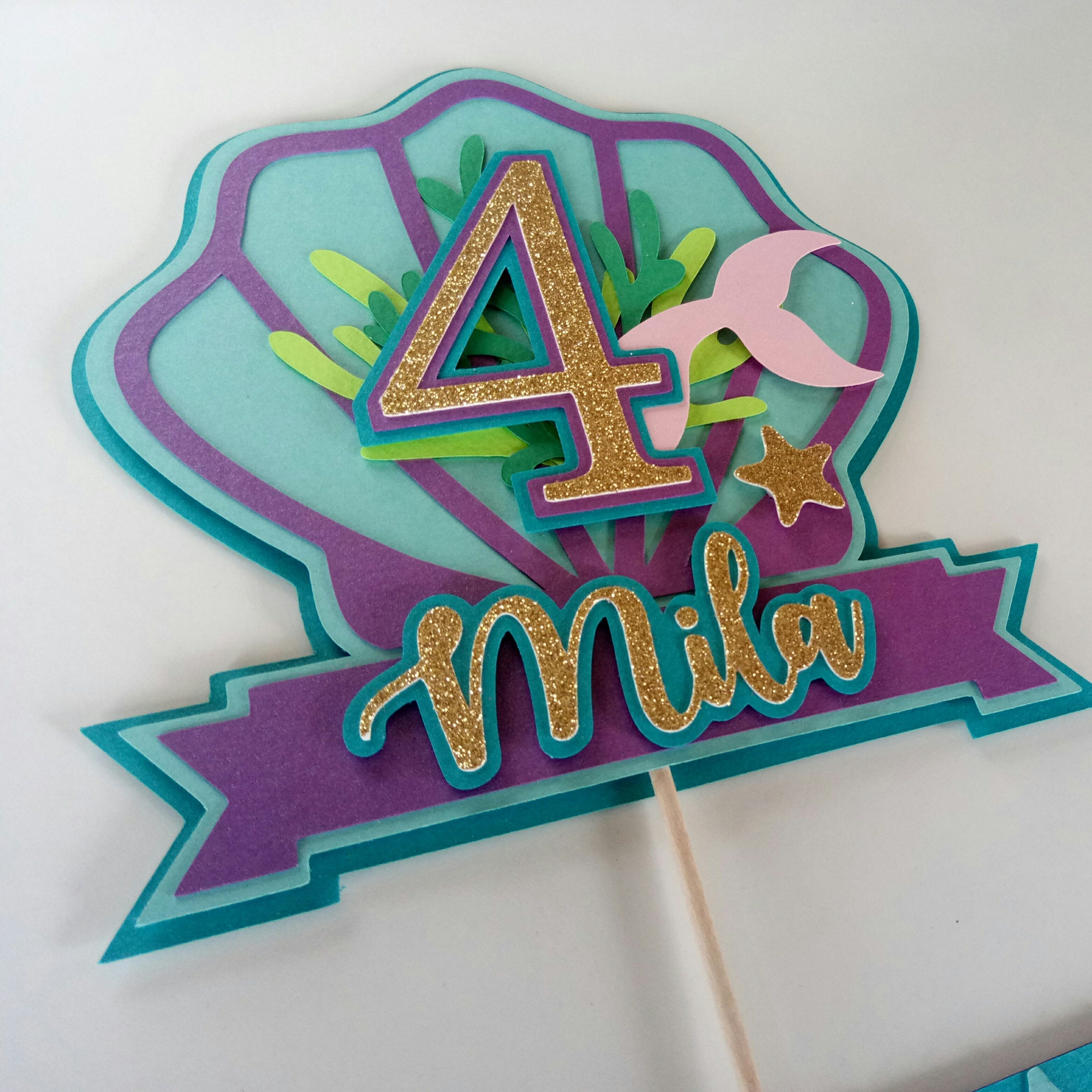 Mermaid Cake Topper Name Cake Topper Under the Sea Cake | Etsy