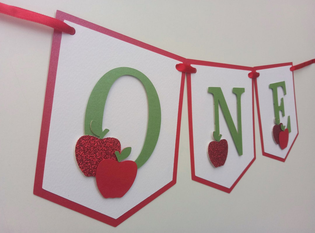 Apple Banner, Apple Birthday Party Banner, Apple of Our Eye Party ...