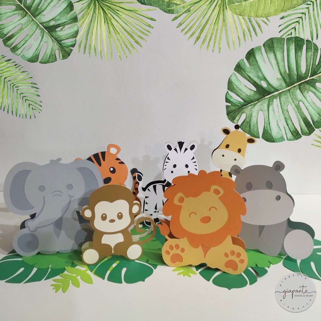 Safari Centerpieces, Safari Jungle Party, Jungle Animals Centerpiece ...