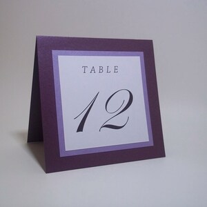 Purple Table Numbers - Shimmer Purple, Lavender and White Tent Table ...