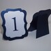 Navy Blue Table Numbers Navy Blue and Ivory or White Shimmer Table ...