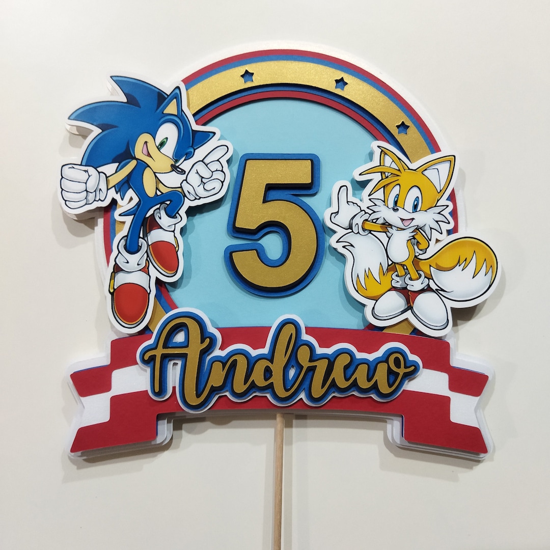 Sonic Cake Topper, Sonic Hedgehog Cake Topper, Sonic Tails Theme, Sonic ...