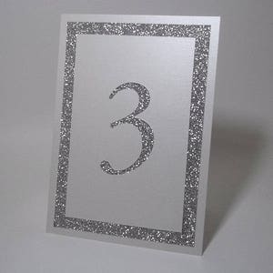 Glitter Table Numbers, Ivory and Silver Glitter Table Numbers, Wedding ...