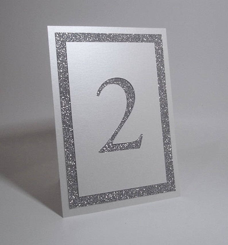 Glitter Table Numbers Ivory and Silver Glitter Table Numbers - Etsy