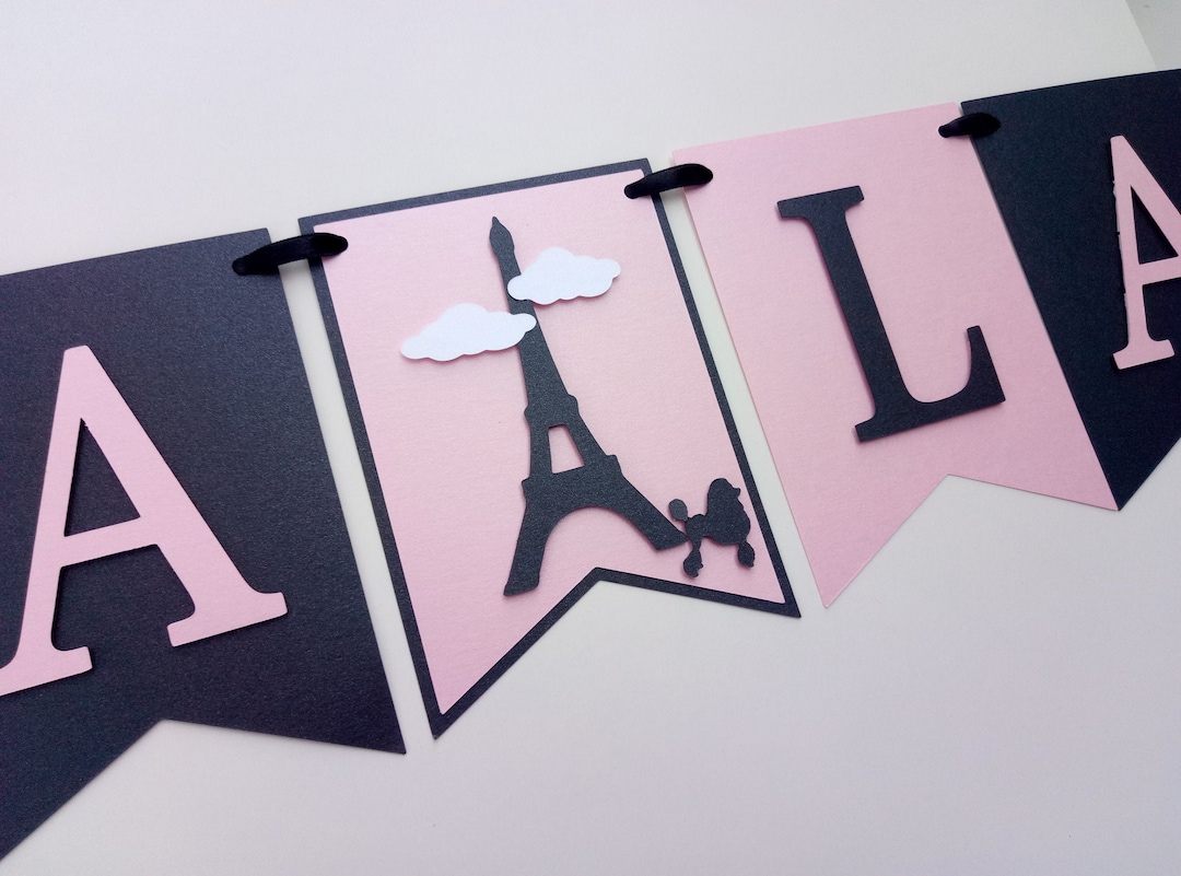 Paris Banner, Paris Happy Birthday Banner, Paris Themed Birthday Banner ...