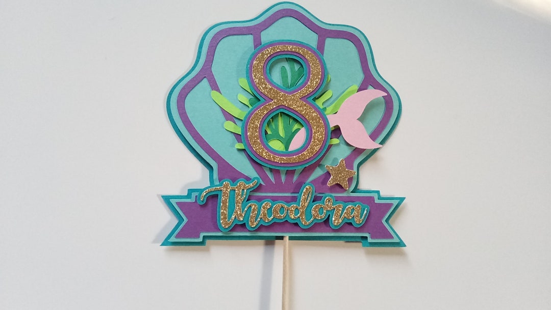Mermaid Cake Topper, Name Cake Topper, Under the Sea Cake Topper ...