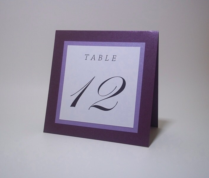 Purple Table Numbers - Shimmer Purple, Lavender and White Tent Table ...