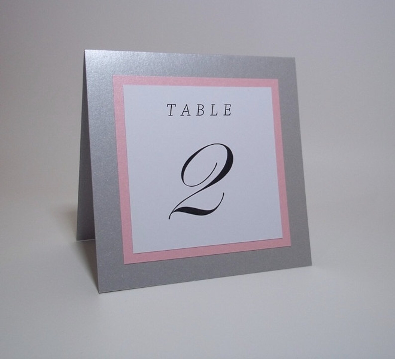 Shimmer Silver Pink and White Tent Table Number Cards 5x5 - Etsy