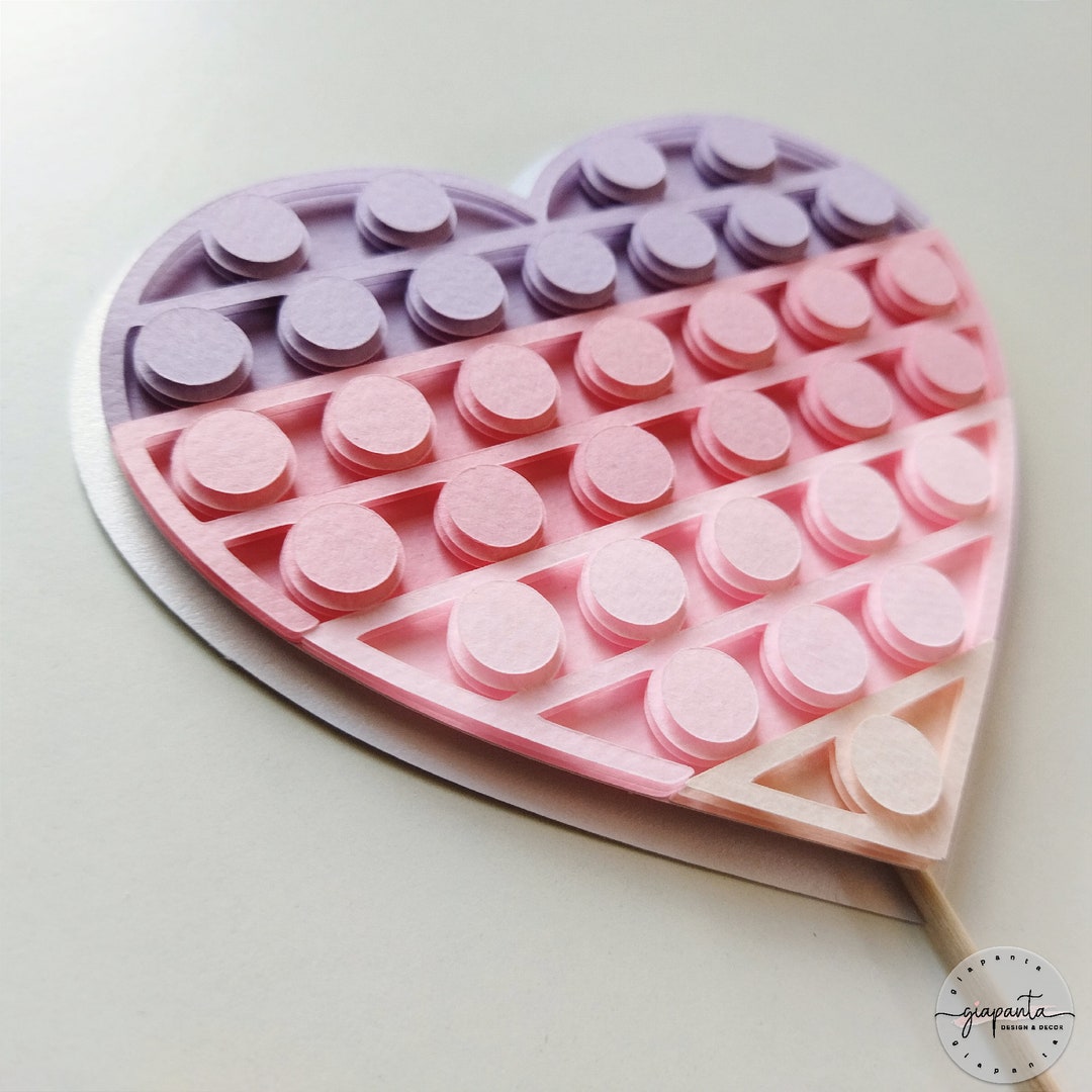 Fidget Birthday Party, Fidget Heart Cake Topper, Fidget Cake Topper ...