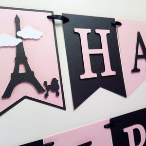 Paris Banner, Paris Happy Birthday Banner, Paris Themed Birthday Banner ...