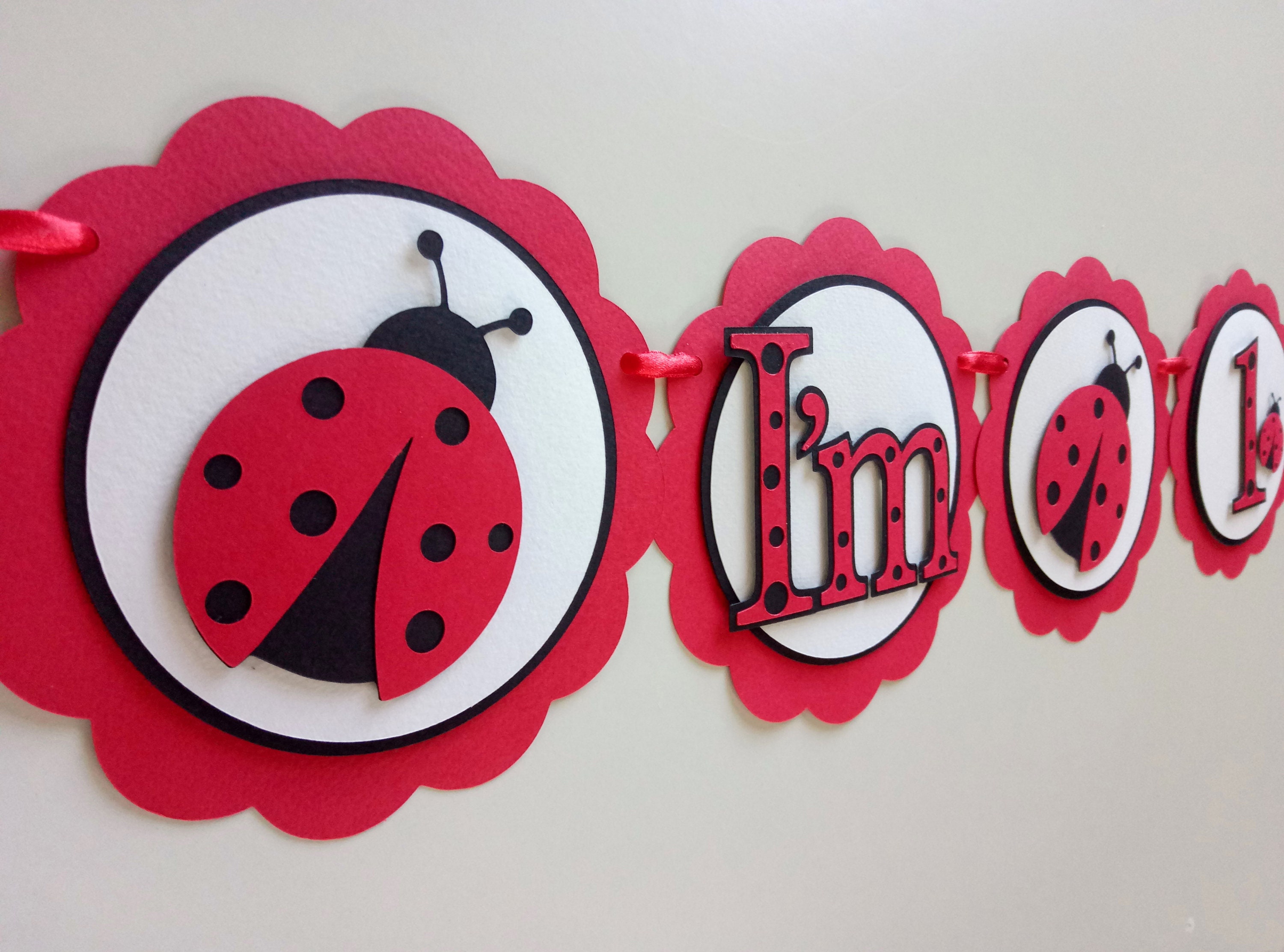 Ladybug Banner, First Birthday Ladybug Banner, Ladybug Birthday Party ...